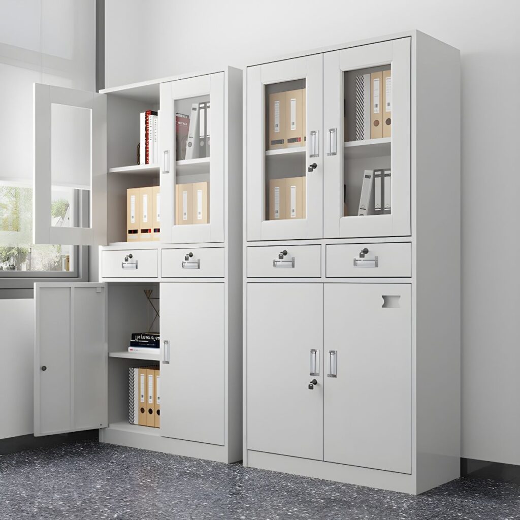 Half-glass metal storage cabinet - Lokoo - office cabinets