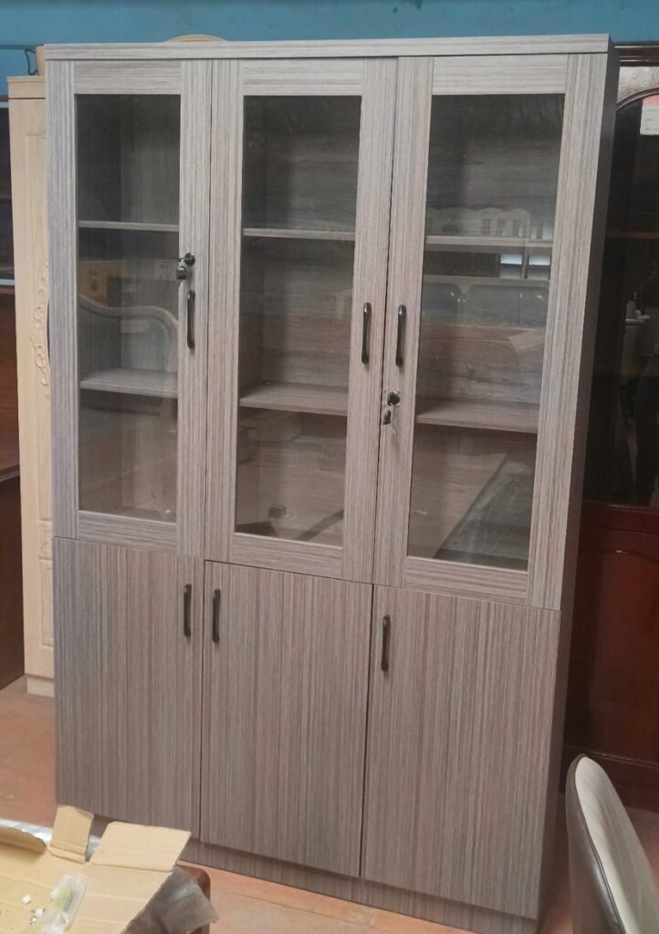 Serenity 3 Door Book Case in Brown Color - Lokoo